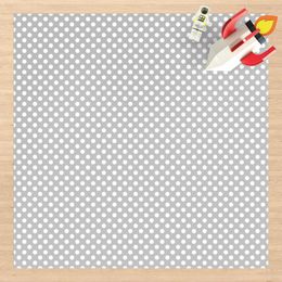 MICASIA Vinyl-Teppich - Punkte in Weiß auf Grau - Quadrat 1:1 Größe HxB: 60cm x 60cm