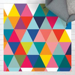 MICASIA Vinyl-Teppich - Buntes Dreieck-Muster - Quadrat 1:1 Größe HxB: 40cm x 40cm