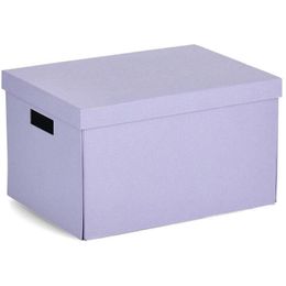 zeller Aufbewahrungsbox mit Deckel, recycelter Karton, 25 x 35 x 20 cm
