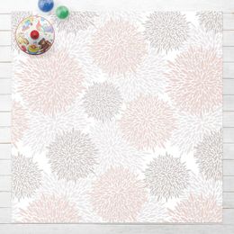 MICASIA Vinyl-Teppich - Große gezeichnete Pusteblumen in Rosa - Quadrat 1:1 Größe HxB: 40cm x 40cm