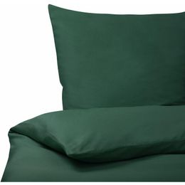 Beliani Bettwäsche Set Grün einfarbig Baumwolle 3-teilig Komfortgröße für Einzelbett 155x220 cm 2 Kopfkissenbezüge und Deckenbezug mit Knopfverschluss - Grün