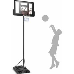 Costway Basketballkorb hoehenverstellbar mit Staender 260-305cm Basketballstaender Wasser/Sand befüllbar, Basketballanlage 97x65x360cm