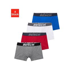 Bench. Boxer (Packung, 4-St) für Jungen mit Bench Schriftzug im Bund, blau|bunt|grau|rot