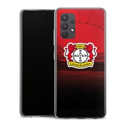 DeinDesign Galaxy A32 4G Handy Silikon H&uuml;lle Case transparent Handyh&uuml;lle Bayer 04 Leverkusen Official Licensed Product Stadium Silikon Case