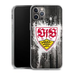 DeinDesign iPhone 12 Pro Max Handy Silikon H&uuml;lle Case transparent Handyh&uuml;lle Official Licensed Product Bundesliga Vfb Stuttgart Silikon Case