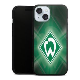 DeinDesign iPhone 15 Handy Premium Silikon H&uuml;lle Handyh&uuml;lle schwarz Case Sv Werder Bremen Coat Of Arms Official Licensed Product Silikon Premium Case