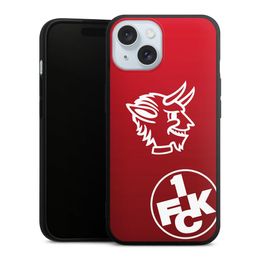 DeinDesign iPhone 15 Handy Premium Silikon H&uuml;lle Handyh&uuml;lle schwarz Case Devil Official Licensed Product 1. Fc Kaiserslautern Silikon Premium Case