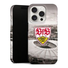 DeinDesign iPhone 15 Pro Handy Premium Case Smartphone Handyh&uuml;lle Schutzh&uuml;lle matt Official Licensed Product Vfb Stuttgart Stadium Premium Case