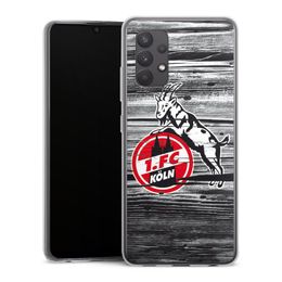 DeinDesign Galaxy A32 4G Handy Silikon H&uuml;lle Case transparent Handyh&uuml;lle 1. Fc K&ouml;ln Wooden Look Official Licensed Product Silikon Case
