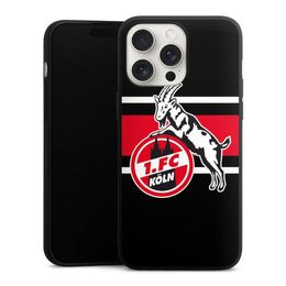 DeinDesign iPhone 15 Pro Max Handy Premium Silikon H&uuml;lle Handyh&uuml;lle schwarz Case Official Licensed Product 1. Fc K&ouml;ln Logo Silikon Premium Case