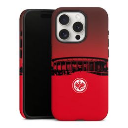 DeinDesign iPhone 15 Pro Handy Panzer Handyh&uuml;lle robuste Outdoor H&uuml;lle Schutzh&uuml;lle matt Official Licensed Product Eintracht Frankfurt Stadium Tough Case