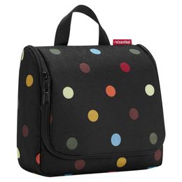 Reisenthel® Kosmetiktasche TOILETBAG, 3l, Schwarz, Mehrfarbig, Polyester, (1-tlg), Spiegel mit Klettverschluss