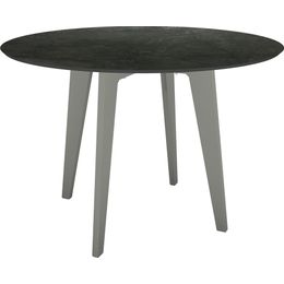 Stern Tisch Ø 110 cm Aluminium mit Tischplatte Silverstar 2.0 Dark Marble/Graphit Silverstar/Pulverbeschichtetes Aluminium