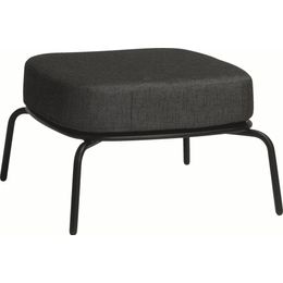 Stern Odea Lounge-Hocker Aluminium schwarz matt Schwarz Matt/Seidenschwarz Aluminium/Outdoorstoff