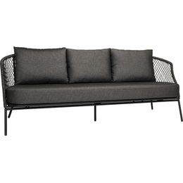 Stern Odea 3-Sitzer Loungesofa Aluminium/Outdoorstoff Seidenschwarz/Pepper