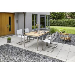 Diamond Garden Venedig/Salerno Gartenmöbelset 5tlg. inkl. 3 Planken Tisch