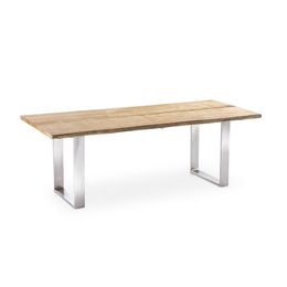 Niehoff Solid Tisch 240x95 cm Edelstahl Braun/Silber Teak/Edelstahl