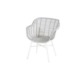 Hartman Cecilia Dining Stuhl ohne Kissen Ivory Wash/Royal White Aluminium/Geflecht