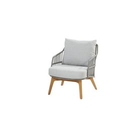 4Seasons Sempre 1x Loungesessel Silver grey inkl. 2 Kissen Teak