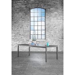 solpuri Classic Dining Lounge Tisch 220x100 cm Aluminium Höhe 70 cm Cement off-white/Anthracite Keramik/Aluminium
