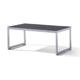 SIEGER Loungetisch mit Glasplatte 110x60x44 cm /Graphit Glas/Aluminium