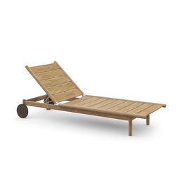 DEDON TIBBO Sonnenliege Teak inkl. Räder Natura Marsala Teak/