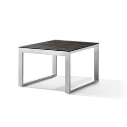 SIEGER Loungetisch mit Polytec-Tischplatte 60x60x44 cm Graphit Polytec/Aluminium