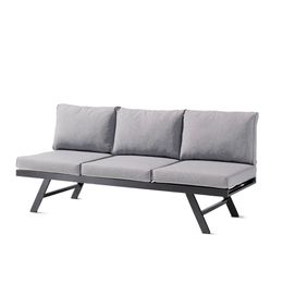 SIEGER Auckland Lounge/Liege Weiß/Grau Aluminium/Textilux-Kunstfasergewebe
