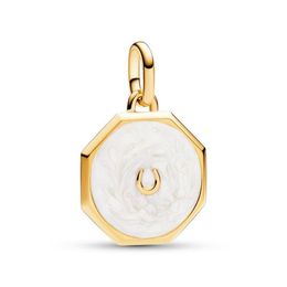 Pandora Charm-Einhänger Glückshufeisen Medaillon für Damen mit Emaille von Pandora