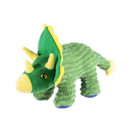 DUVO+ Tierkuscheltier Hundespielzeug Dino Triceratops grün