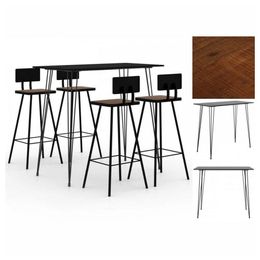 vidaXL Sitzgruppe 5-tlg Bar-Set Schwarz Hochstühle Bartisch Esstisch Sitzgruppe Bar Barh