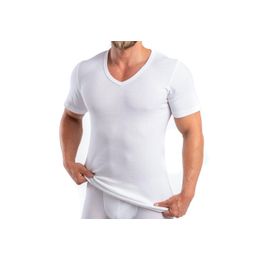 Hermko Unterziehshirt 554880 Herren kurzarm Shirt V-Ausschnitt aus Baumwolle/Modal/Elastan