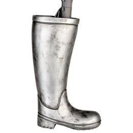 Casablanca by Gilde Schirmständer Regenschirmständer Stiefel, silber (1 St), für Regenschirme, Höhe 45 cm, Gummistiefel-Form, aus Keramik, silberfarben