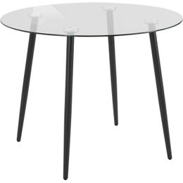 Inosign Glastisch Danny, runder Esstisch mit einem Ø von 100 cm, schwarz