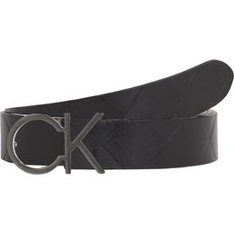 Calvin Klein Jeans Ledergürtler, Emblem-Schnalle, für Damen, schwarz, 75