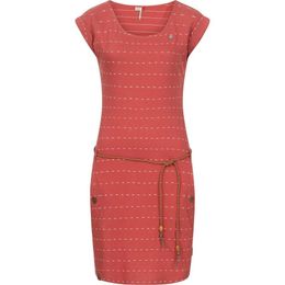 Ragwear Sommerkleid Tag Stripes Intl. leichtes Jersey Kleid mit Streifen-Muster, rosa