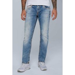 CAMP DAVID Regular-fit-Jeans mit breiten Nähten, blau