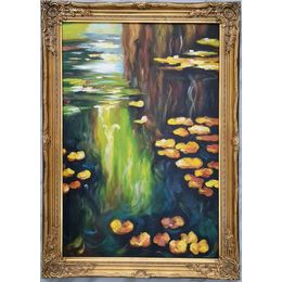 JVmoebel Ölbild Claude Monet Wasser-Lilien Ölbild Bilder Gemälde Mit Rahmen Sofort