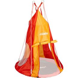 Zelt für Nestschaukel, Bezug für Schaukelsitz bis 90 cm, Rundschaukel Zubehör, Garten Schaukelnest, rot-orange - Relaxdays