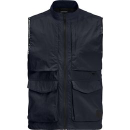 Jack Wolfskin Outdoorweste, Stehkragen, für Herren, blau, M