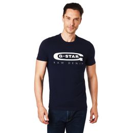 G-Star Raw T-Shirt, Kurzarm, Rundhalsausschnitt, für Herren, blau, S