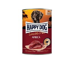 12 x 400g Dose Happy Dog Africa Strauß Pur getreidefrei 100% tierisches Protein