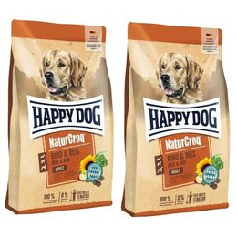 2 x 15 kg Happy Dog NaturCroq Rind & Reis