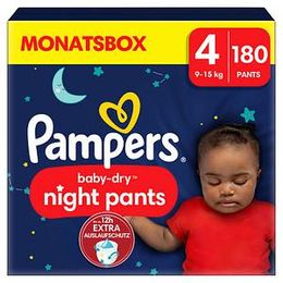 Pampers® Windeln Monatsbox baby-dry™ night pants Größe Gr.4 (9-15 kg) für Babys und Kleinkinder (4-18 Monate), 180 St.