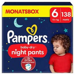 Pampers® Windeln Monatsbox baby-dry™ night pants Größe Gr.6 (15+ kg) für Kids und Teens (4-12 Jahre), 138 St.