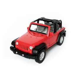 Welly Modellauto JEEP Wrangler Rubicon Metall Modellauto Modell Auto Spielzeugauto Kinder Geschenk 56 (Rot offen)