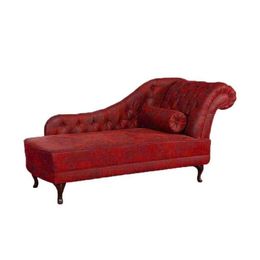 JVmoebel Chaiselongue Chaiselongues Chesterfield Rot Liege Chaise Textil Sofa Relax SOFORT