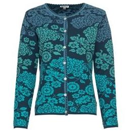 DW-Shop Baumwoll-Strickjacke, Jacquard petrol, 44/46