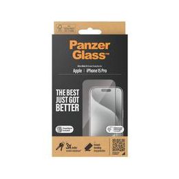 PanzerGlass Displayschutz, Schutzfolie transparent/schwarz, iPhone 15 Pro, EasyAligner geeignet für: Handy Kompatibel zu: iPhone 15 Pro Beschaffenheit: Glänzend