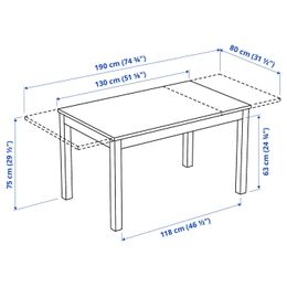 IKEA LANEBERG / EKEDALEN Tisch und 6 Stühle